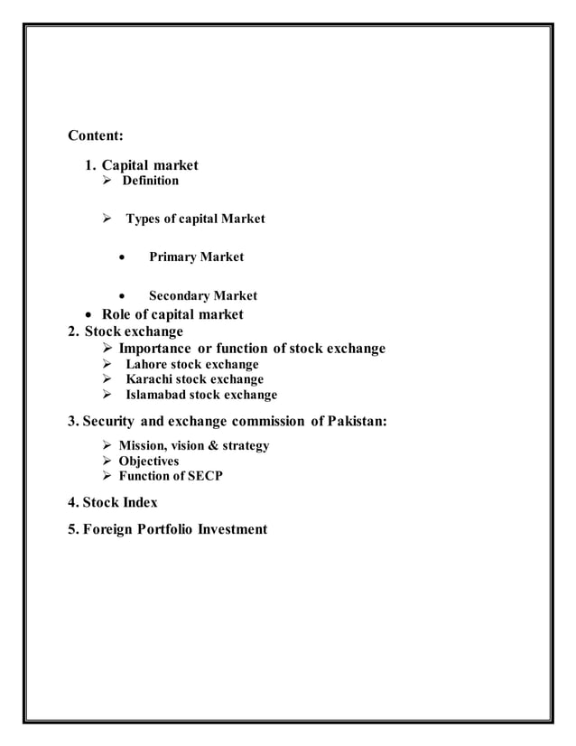 Introduction of capital market | PDF