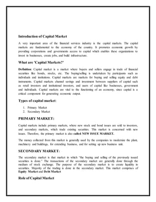 Introduction of capital market | PDF