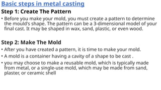 introduction of casting process and pattern materials .pptx