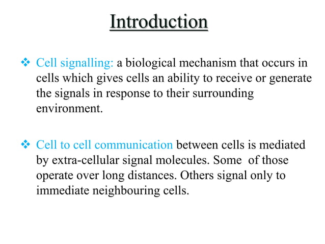 Introduction of cell signaling | PPTX | Biological Sciences | Science