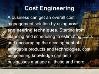 Introduction of cost engineering | PPT
