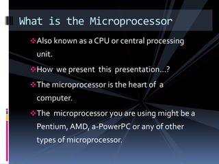 Introduction of cpu | PPTX