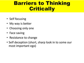 INTRODUCTION OF CRITICAL THINKING NURSING | PPTX | Lung and Respiratory Health | Diseases and ...