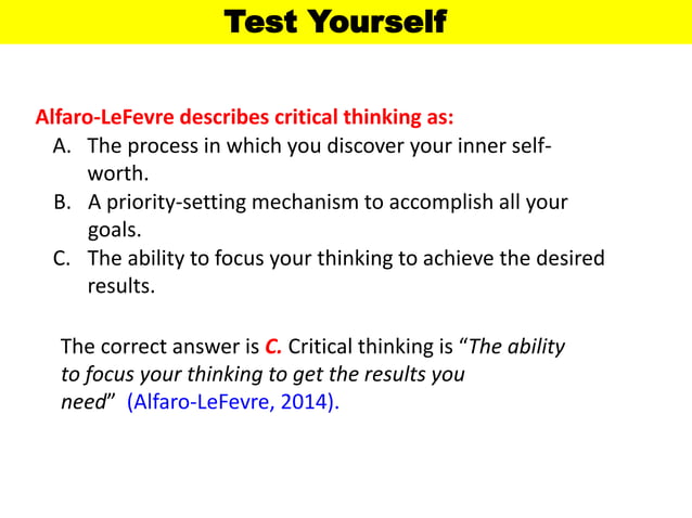 INTRODUCTION OF CRITICAL THINKING NURSING | PPTX | Lung and Respiratory Health | Diseases and ...