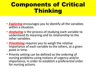 INTRODUCTION OF CRITICAL THINKING NURSING | PPTX | Lung and Respiratory Health | Diseases and ...