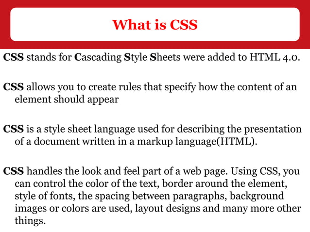 Introduction of css | PPT