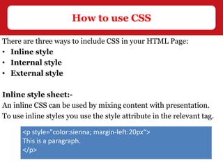 Introduction of css | PPT