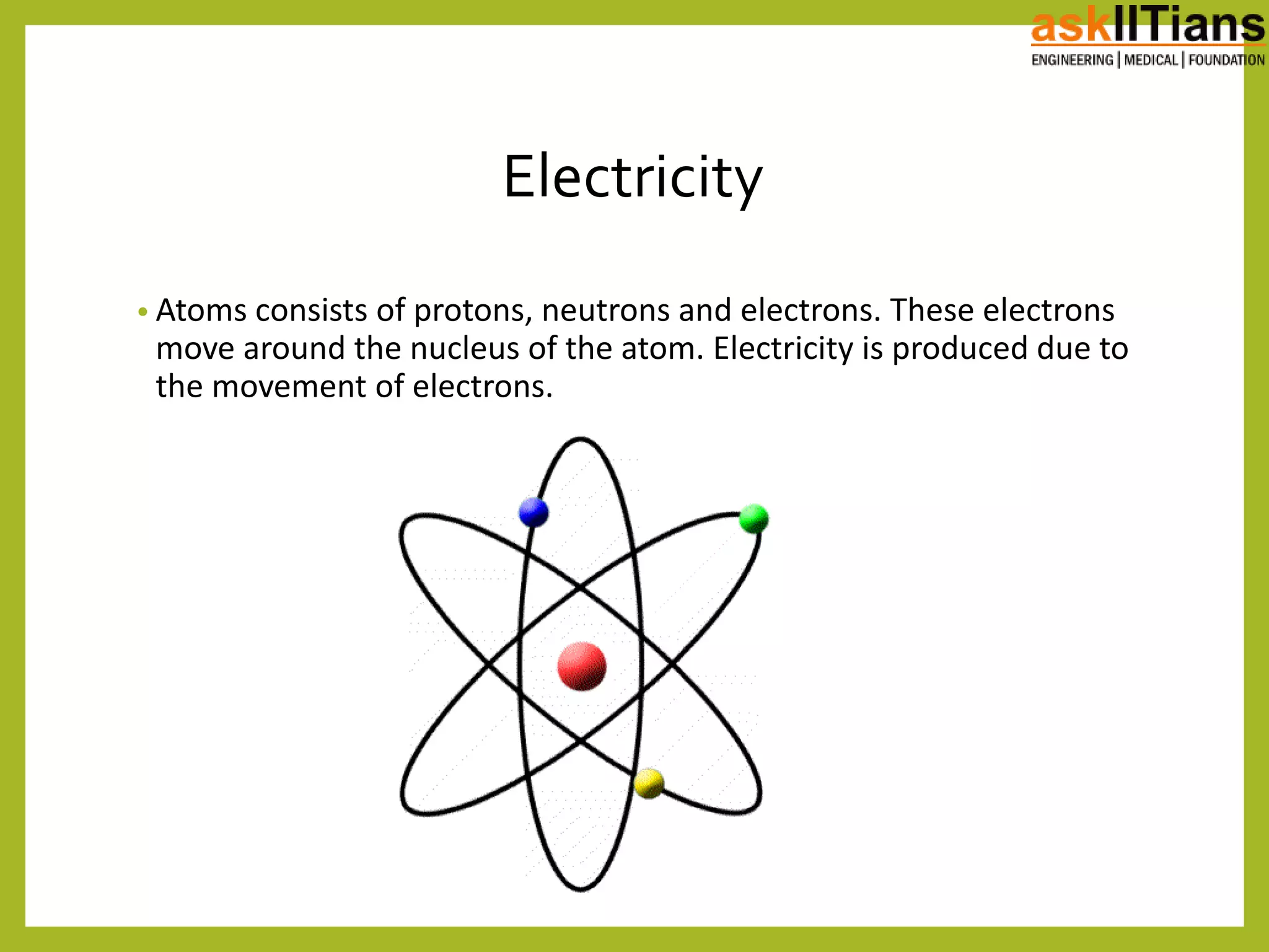 Introduction of Current Electricity | Physics | PPT