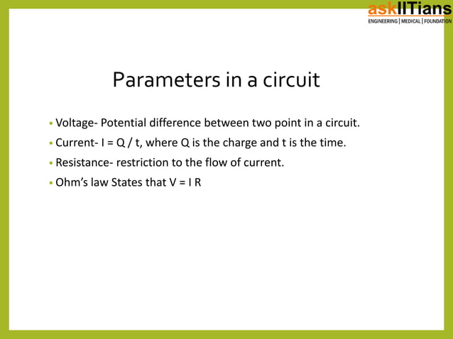 Introduction of Current Electricity | Physics | PPT