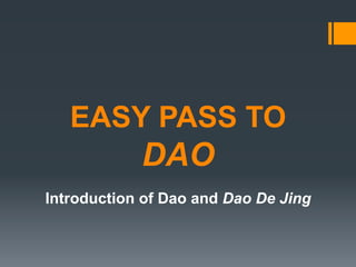 Introduction of Dao De Jing | PDF