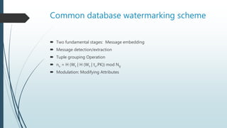 Introduction of database watermarking | PPT