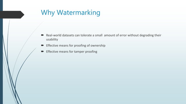 Introduction of database watermarking | PPT