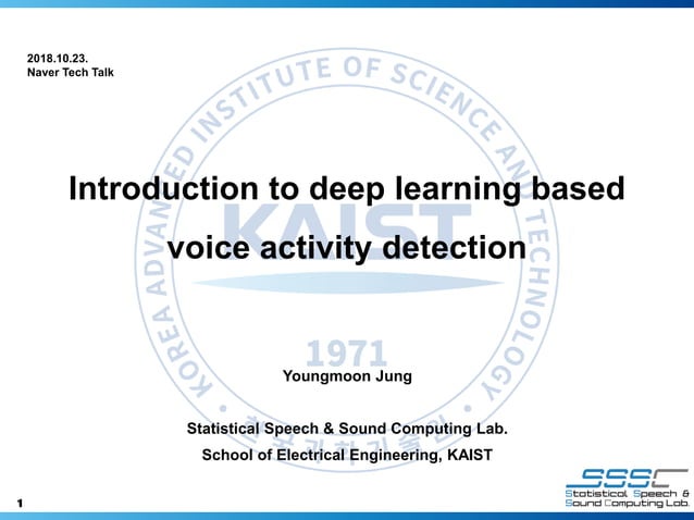 Introduction To Deep Learning Based Voice Activity Detection Ppt