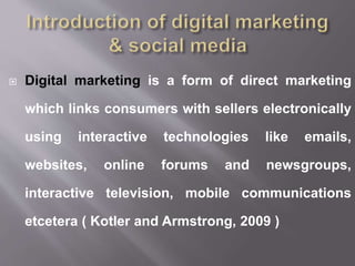 Introduction of digital marketing & social media | PPTX