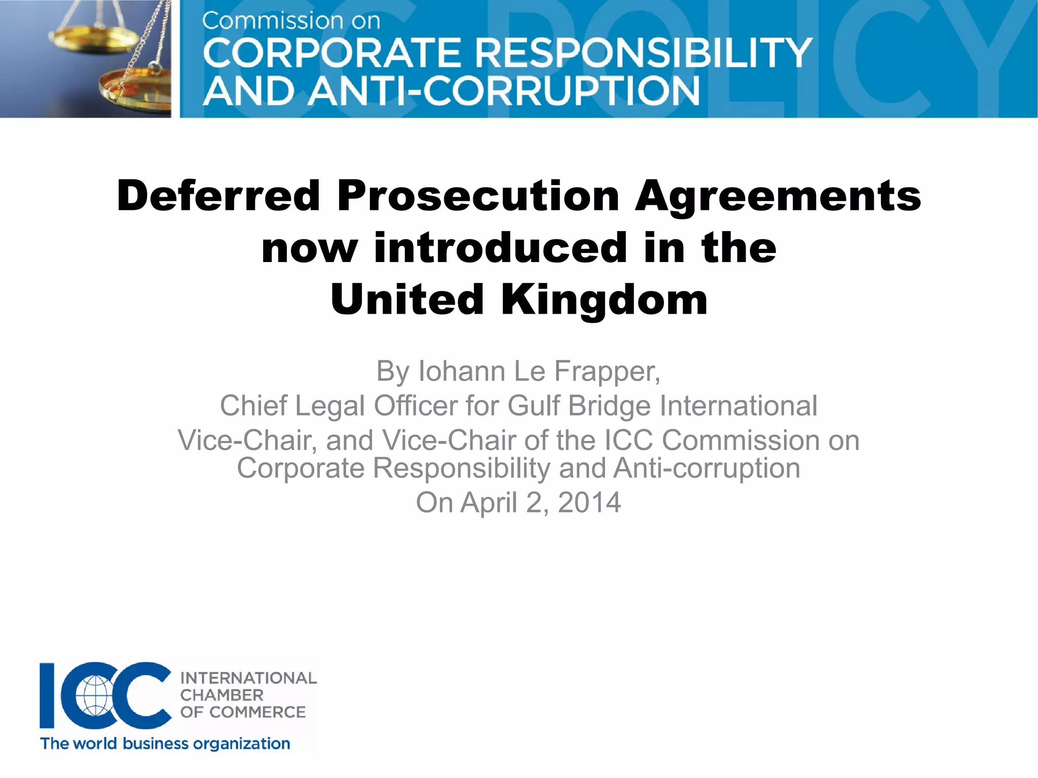 Introduction of Deferred Prosecution Agreements in the UK in 2014 | PDF