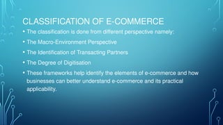 Introduction of E-commerce in ICT applications | PPTX