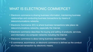 Introduction of E-commerce in ICT applications | PPTX