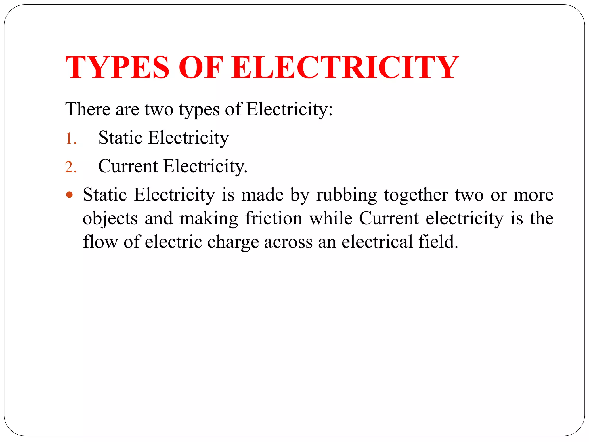 Introduction of electricity | PPTX