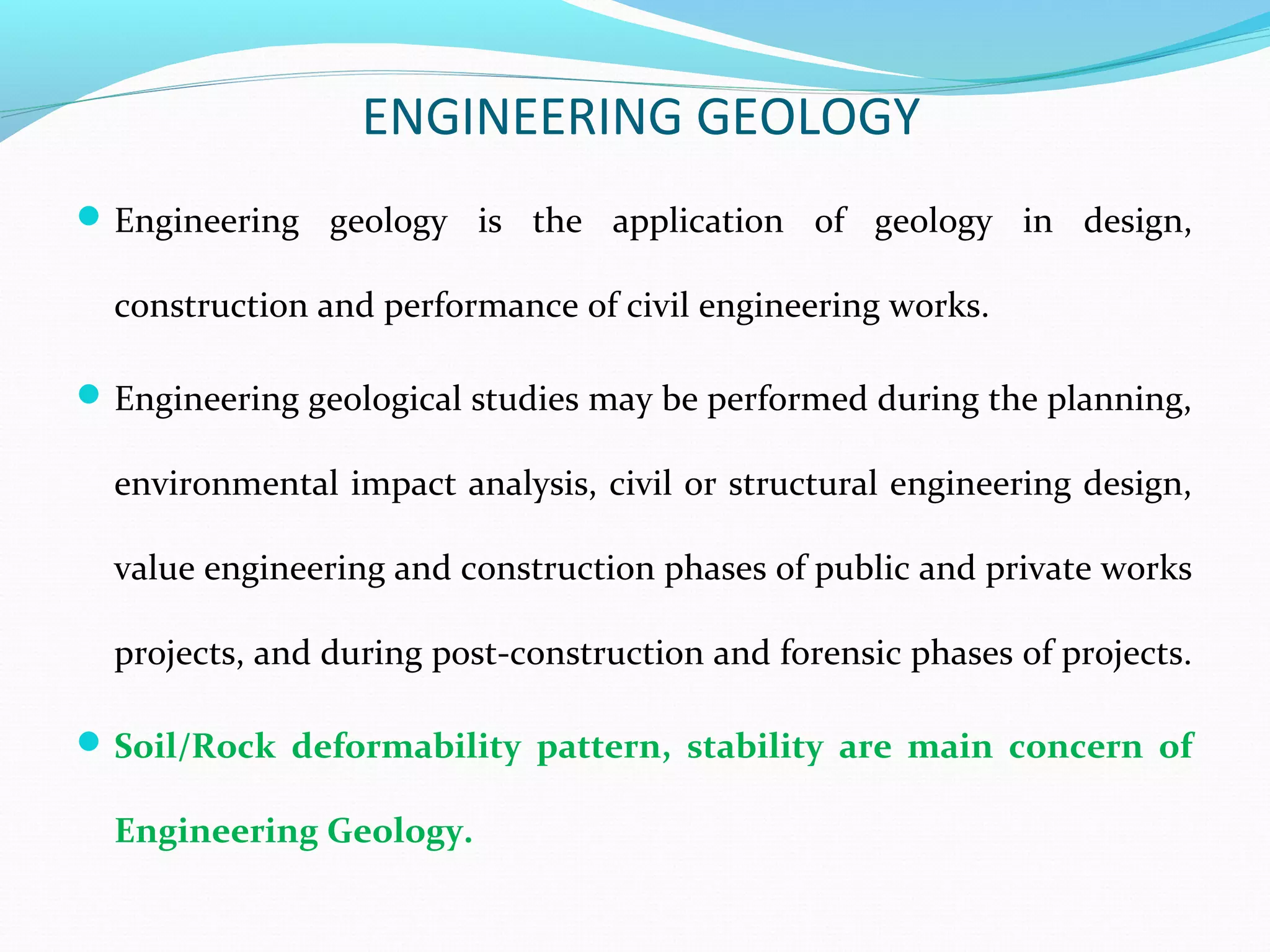 Introduction of engineering geology | PPT