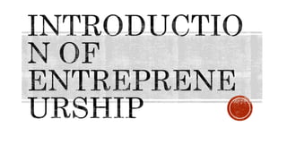INTRODUCTION OF ENTREPRENEURSHIP.pptx Senior High School Topic | PPT