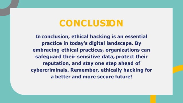 introduction of ethical hacking.pptx | Information and Network Security | Computing
