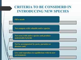 Introduction of exotic species in india | PPTX