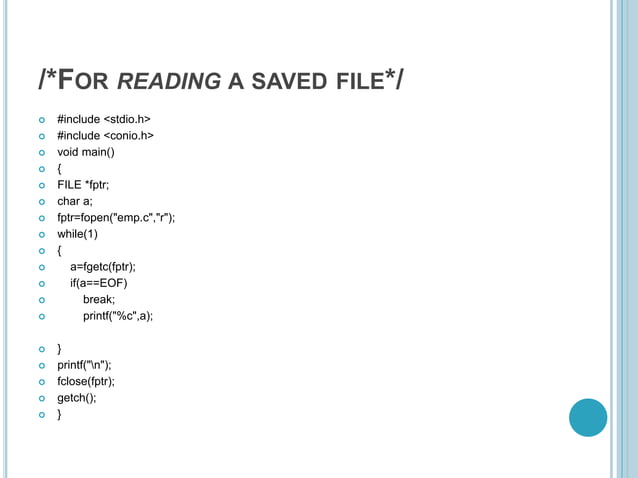 Introduction of file handling | PPTX | Programming Languages | Computing