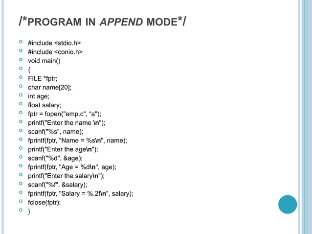 Introduction of file handling | PPTX | Programming Languages | Computing
