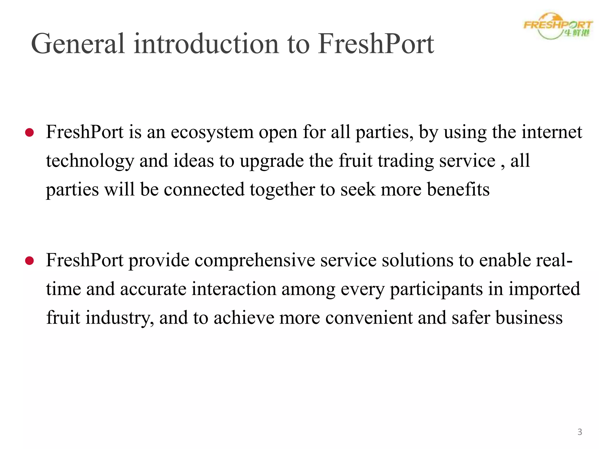Introduction of fresh port | PPT