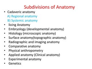 Introduction of general anatomy | PPTX