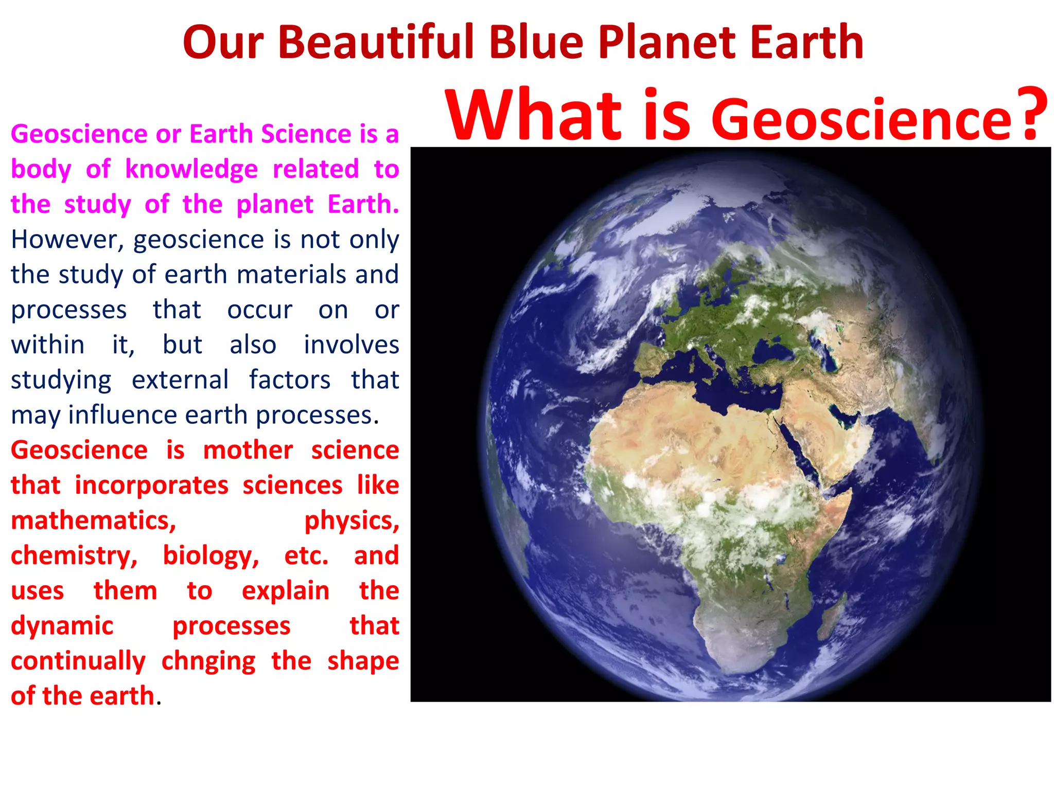 Introduction of geoscience/ what is geoscience? | PPT