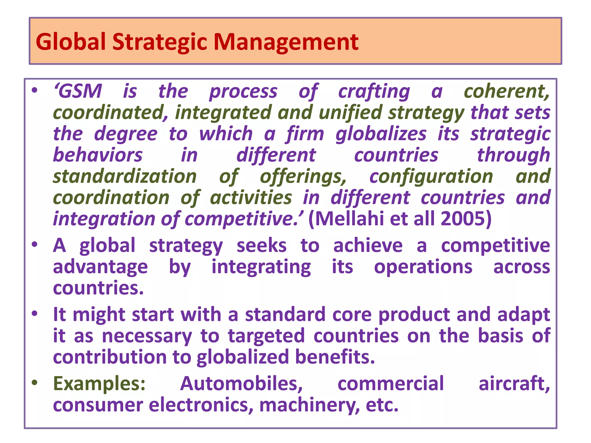 Introduction of Global Strategic Management | PDF