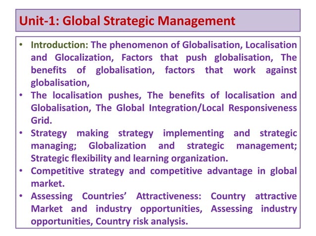 Introduction of Global Strategic Management | PDF | Large Business ...