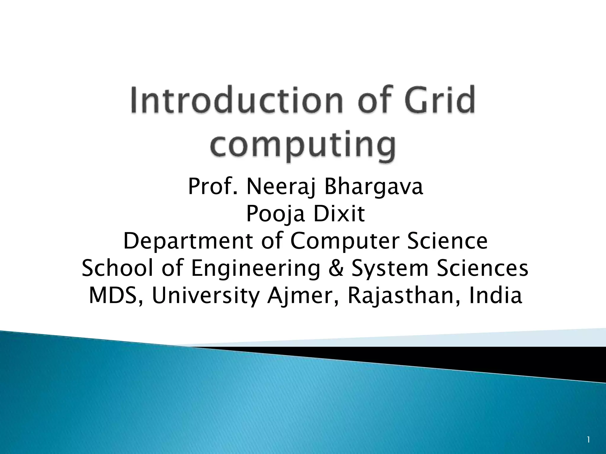 Introduction Of Grid Computing Pptx Computer Networking Computing