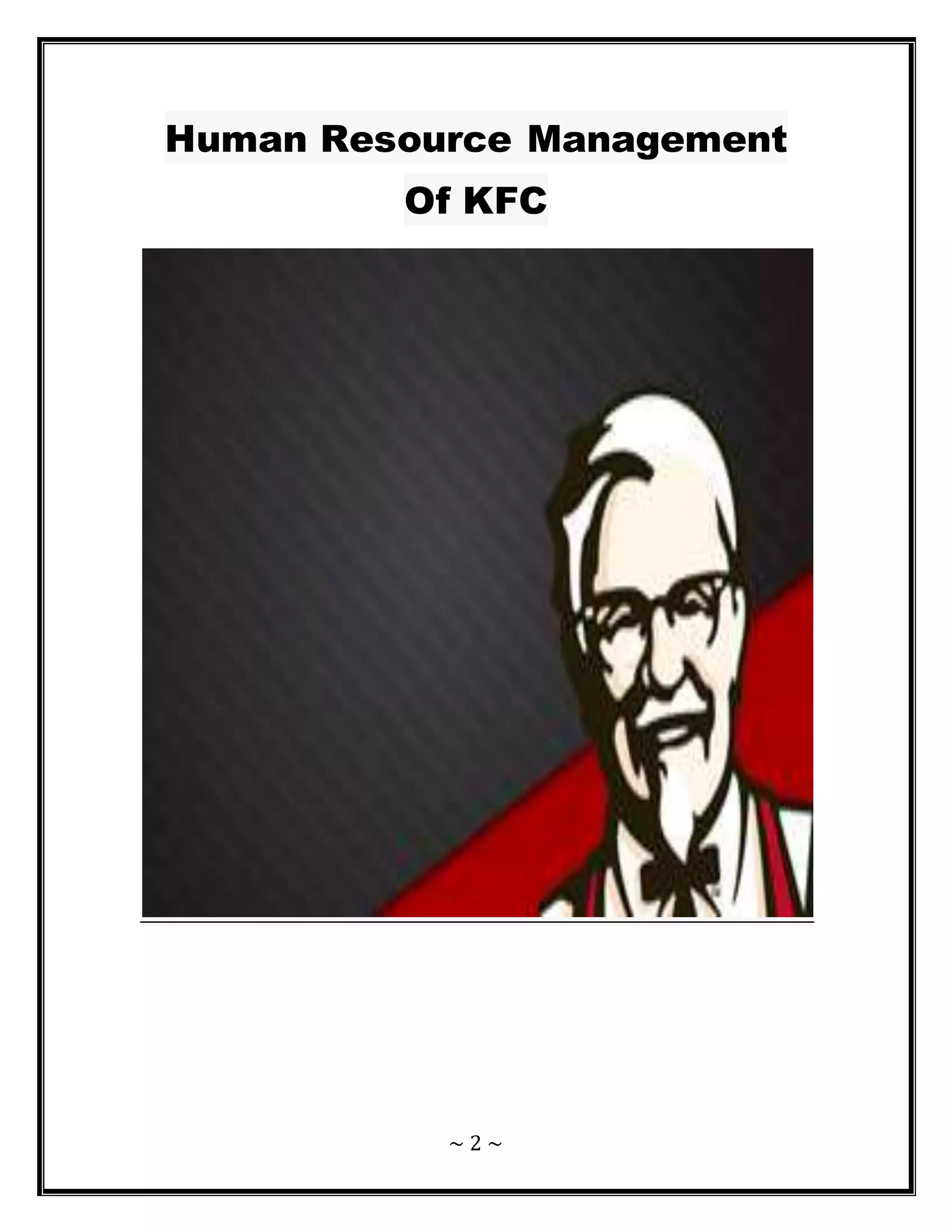 Human Resource Management Of KFC | DOCX