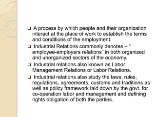 Introduction of industrial relations | PPTX