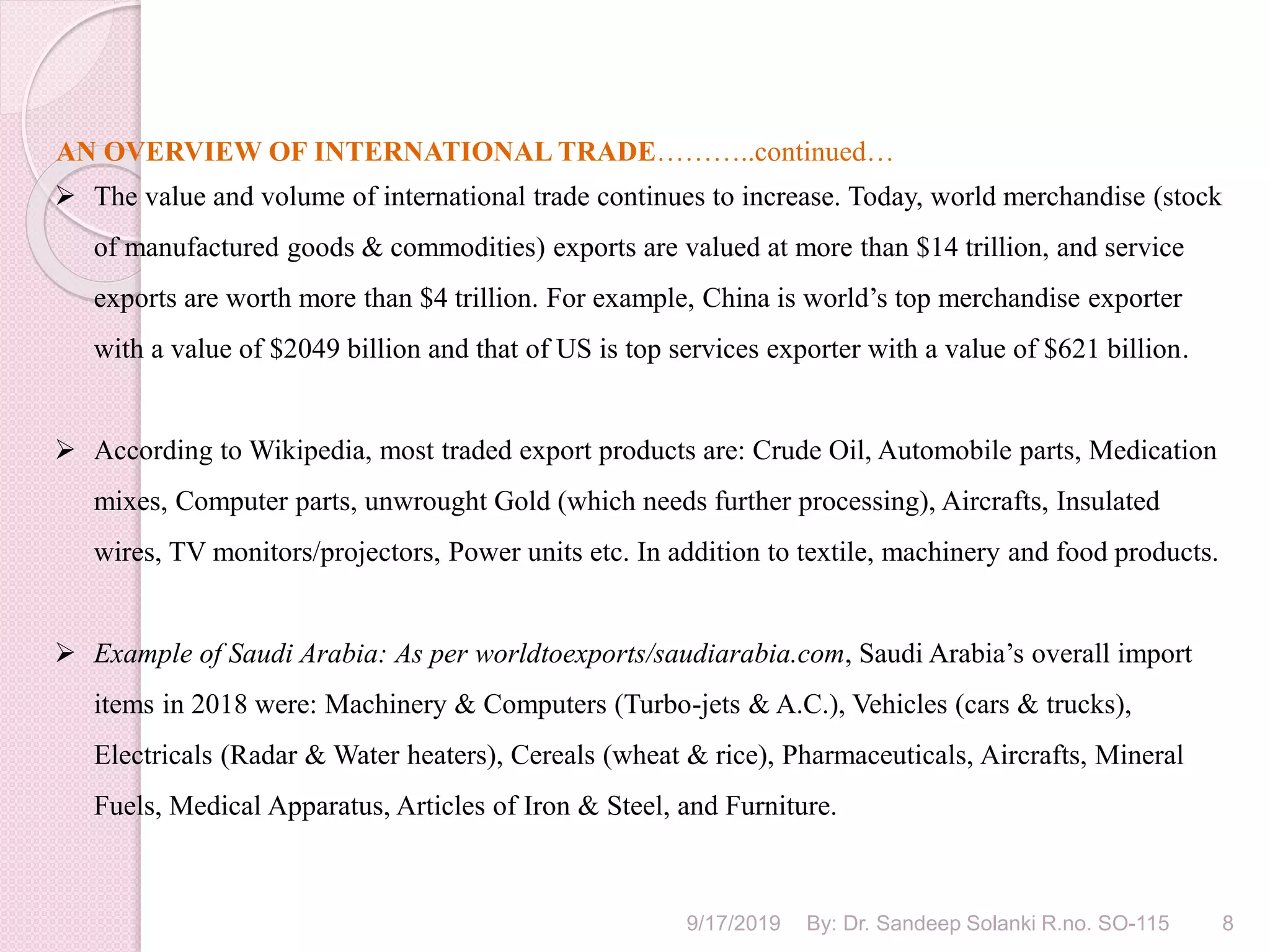 Introduction of international trade | PPTX