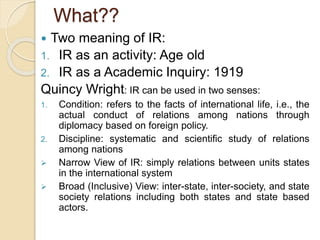 Introduction of IR.pptx | Political Issues & policy | Politics