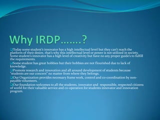 Introduction of irdp | PPTX
