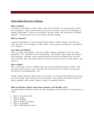 Introduction of islam | DOCX