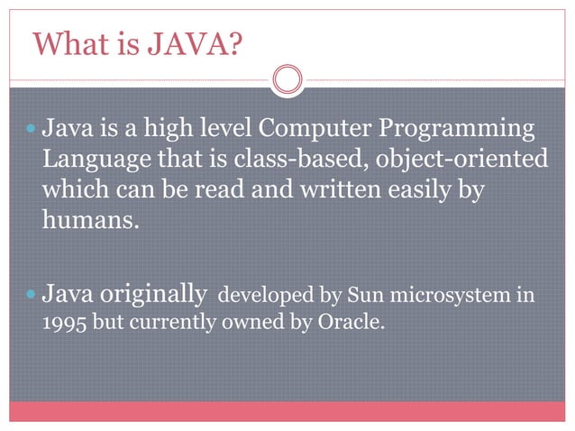 Introduction of java | PPTX