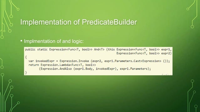 Introduction Of Lambda Expression And Predicate Builder Ppt Free Download