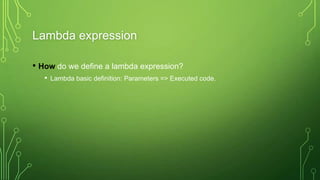Introduction of lambda expression and predicate builder | PPT
