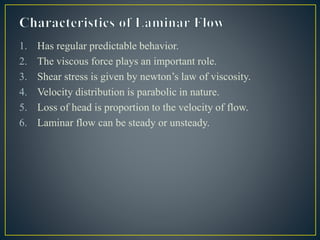 Introduction of laminar flow | PPTX