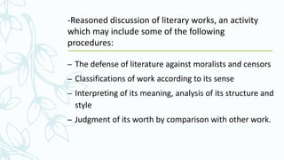 Introduction of literary criticism | PPTX