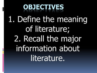 Introduction of Literature | PPTX