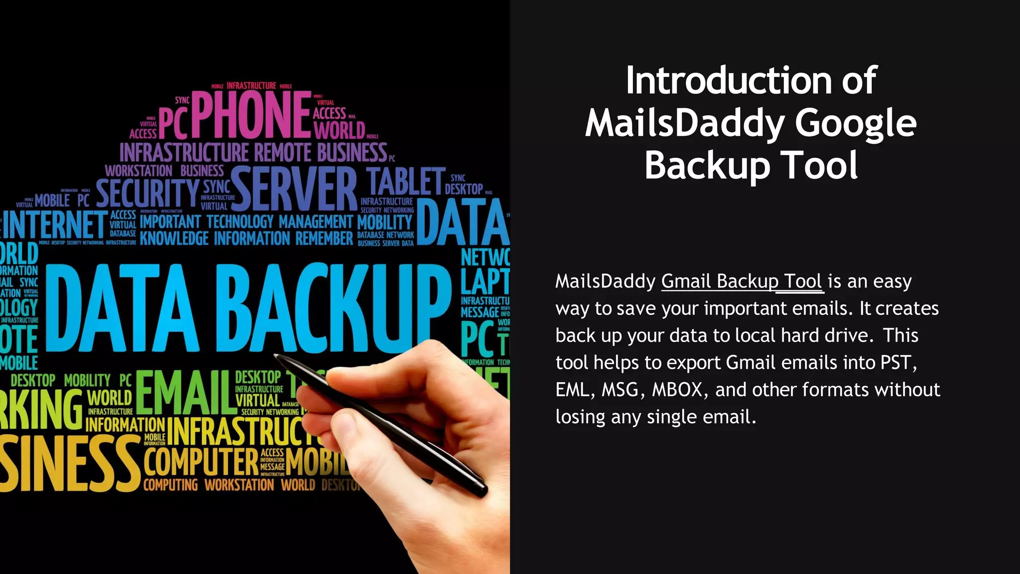MailsDaddy Gmail Backup Tool | PPTX | Email | Internet