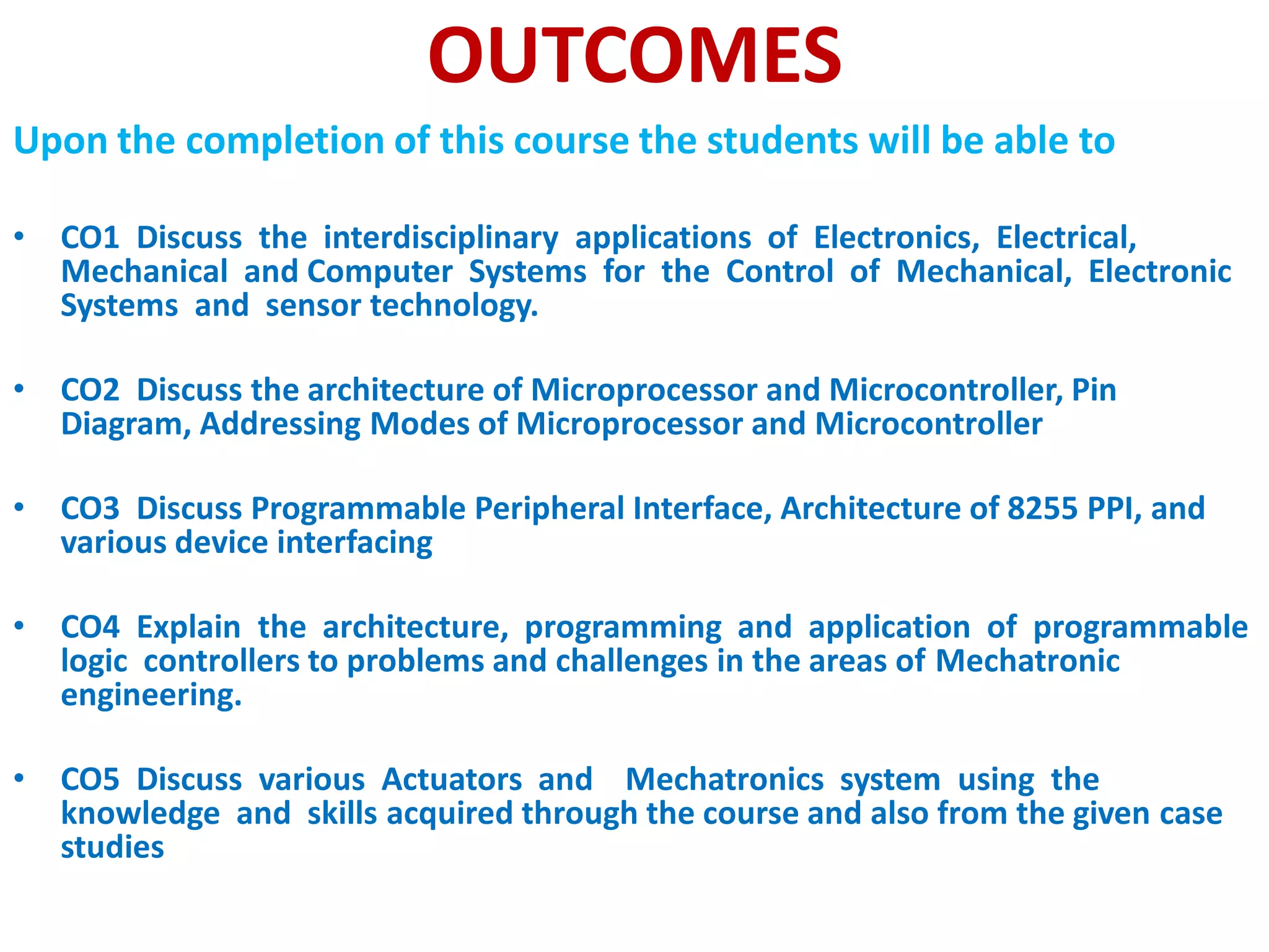 Introduction of Mechatronics | PDF