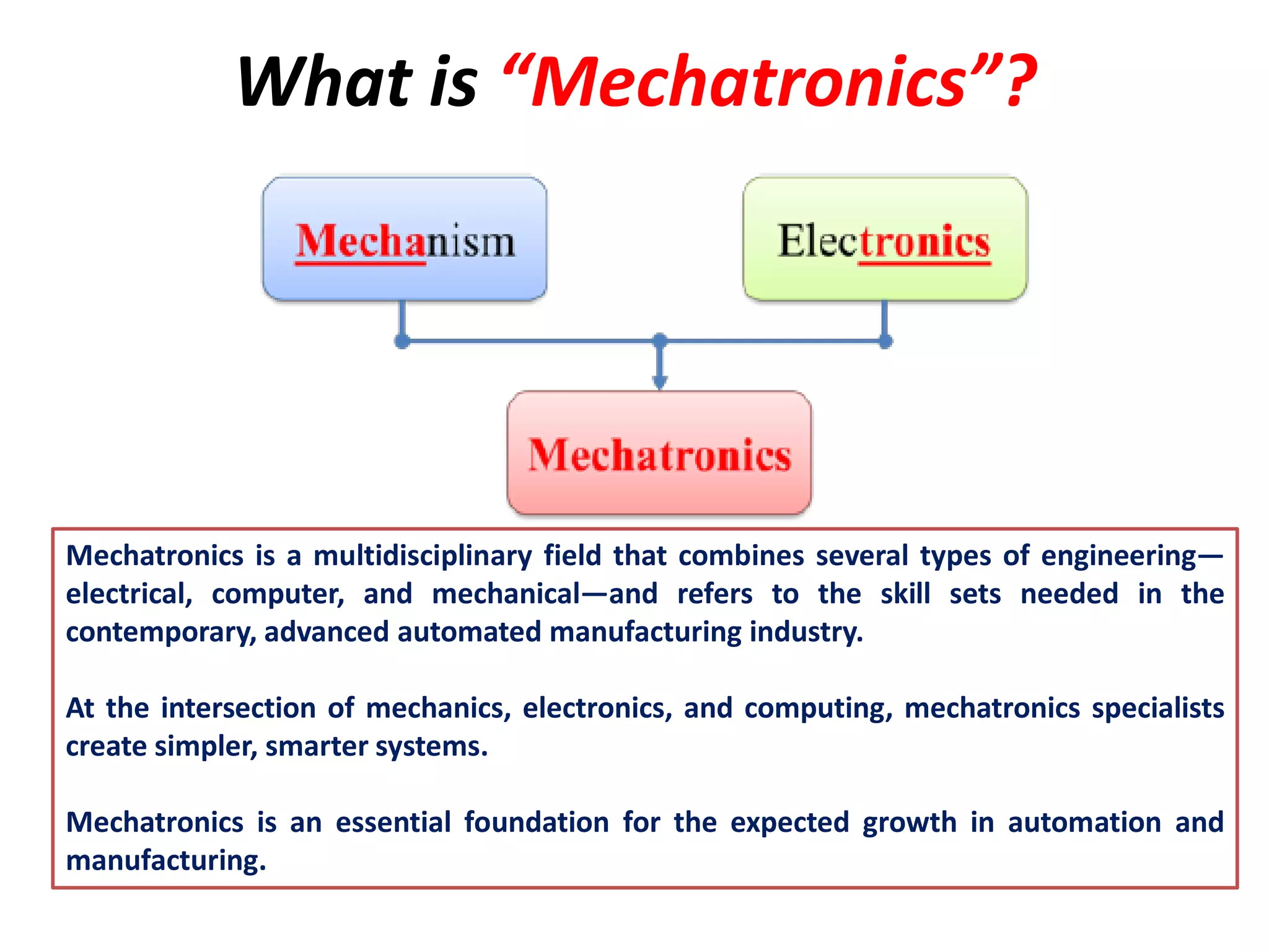 Introduction of Mechatronics | PDF