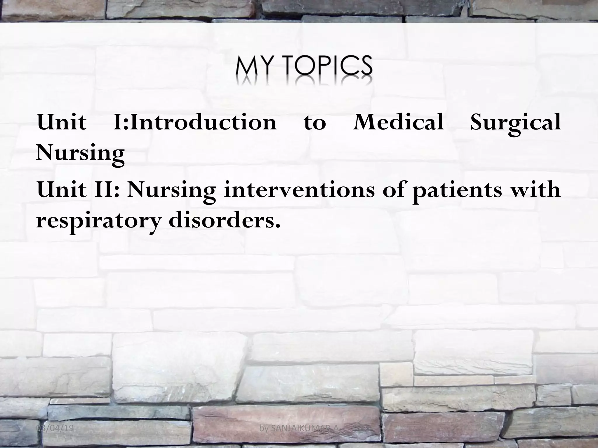 Introduction of medical surgical nursing | PPT